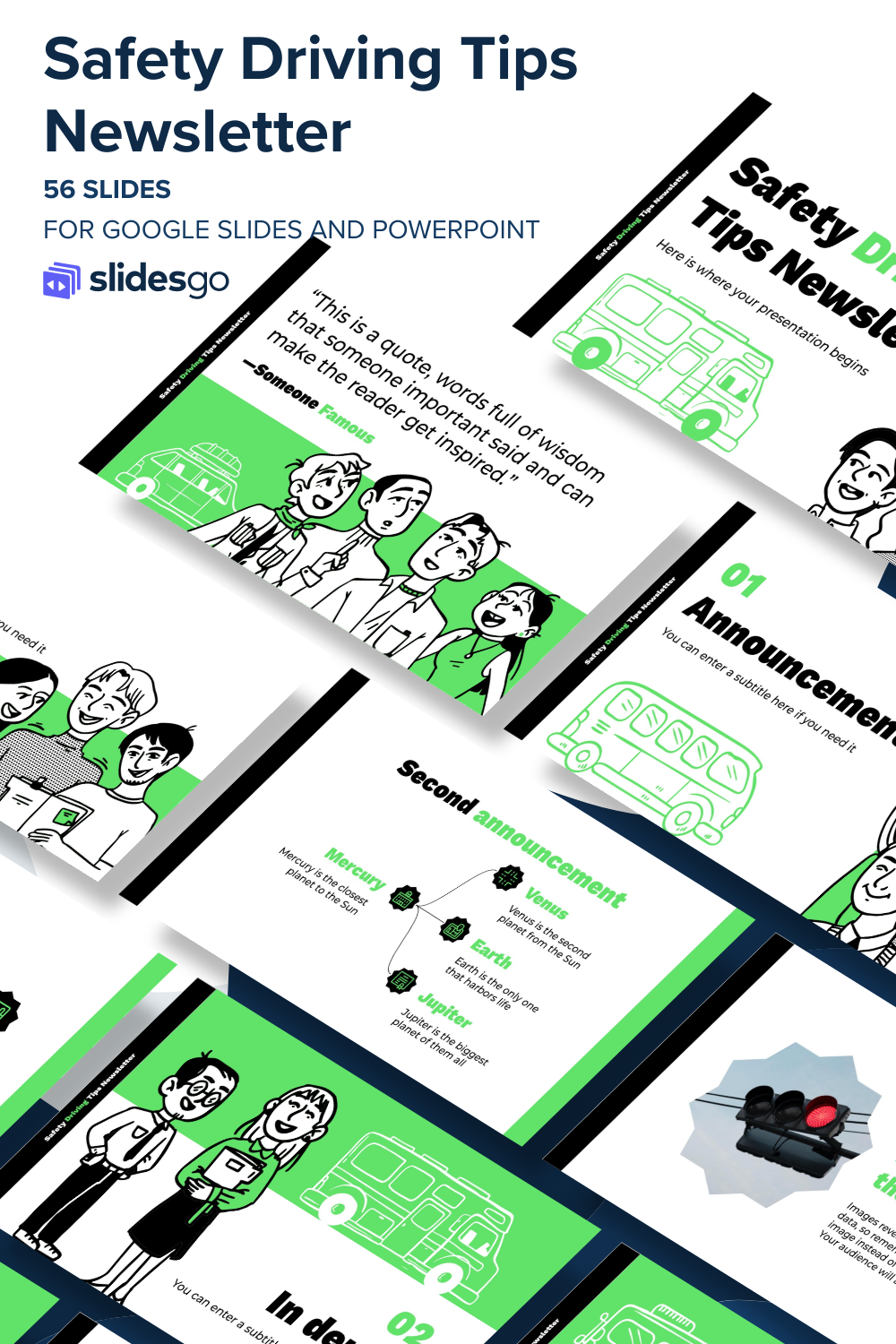 Safety Driving Tips Newsletter | Google Slides & PowerPoint