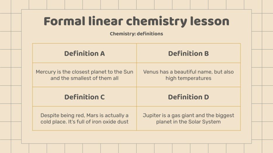 Formal Linear Chemistry Lesson for College Infographics
