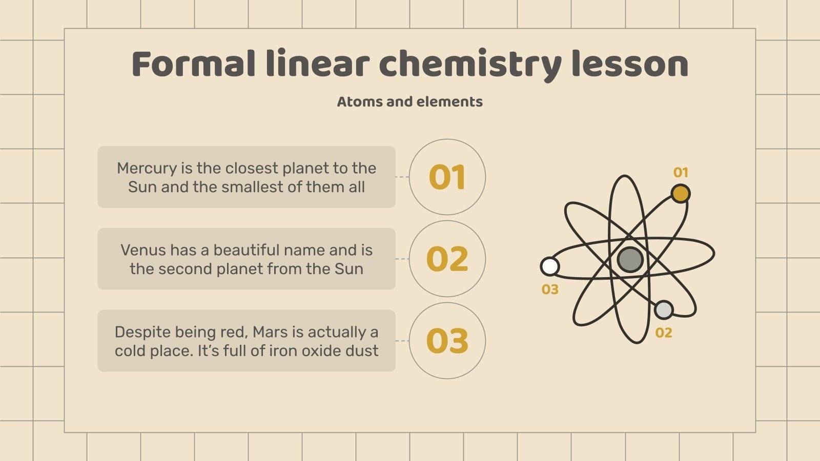 Formal Linear Chemistry Lesson for College Infographics