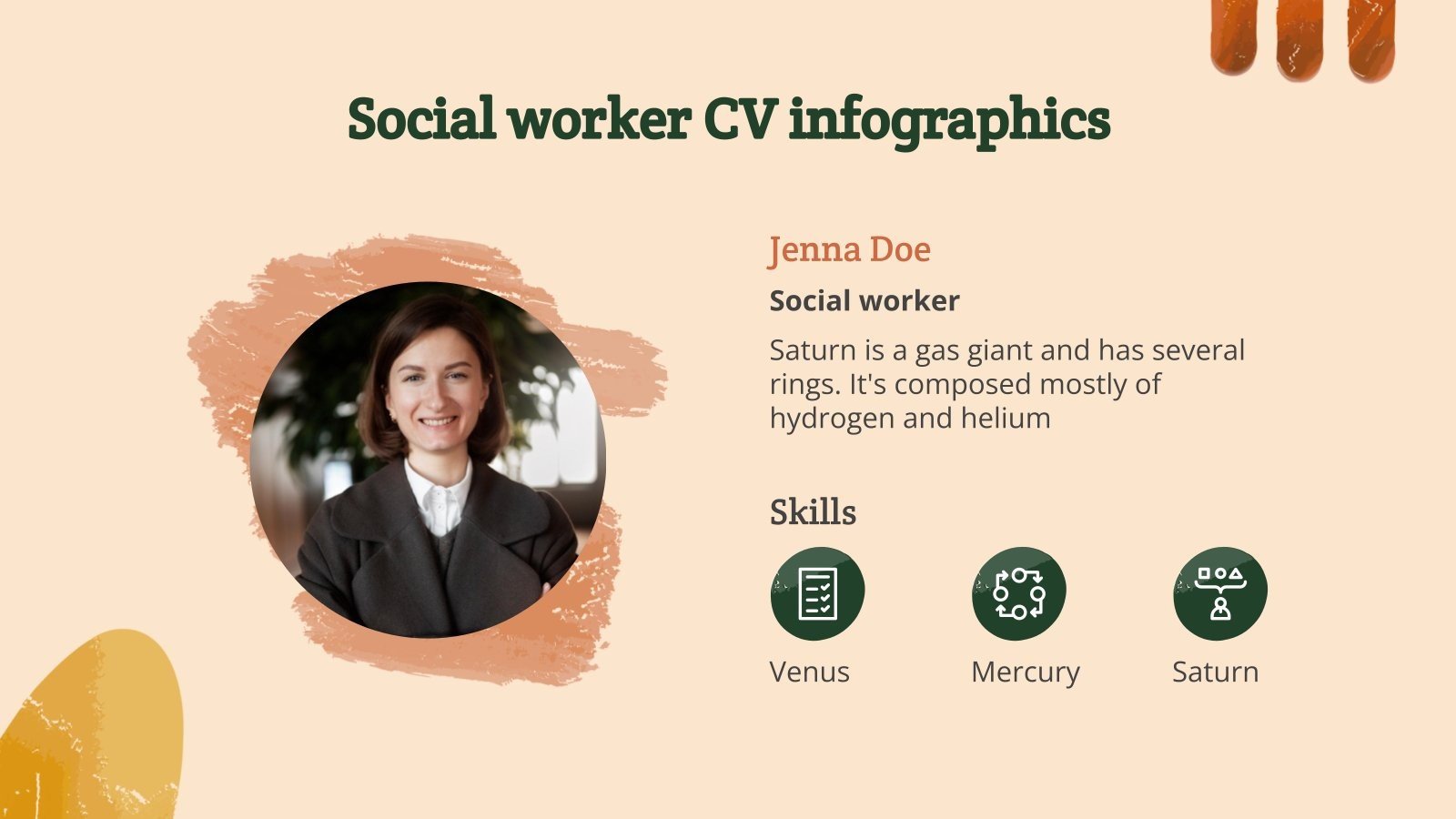 Social Worker CV Infographics | Google Slides & PowerPoint