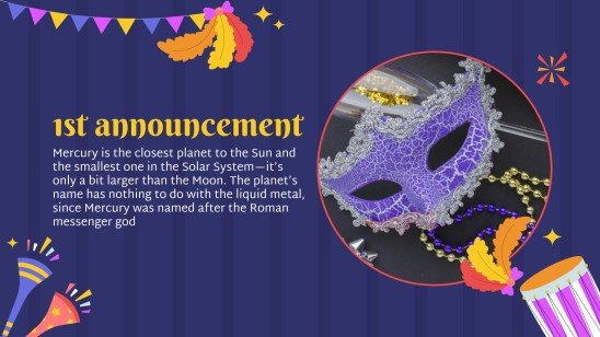 Masquerade Party Newsletter Invitation | Google Slides & PPT