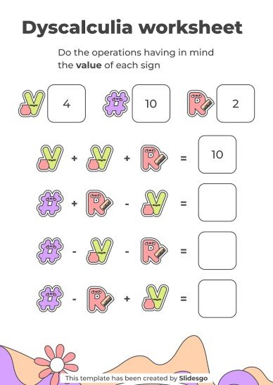 Fichas imprimibles para alumnos de primaria con discalculia