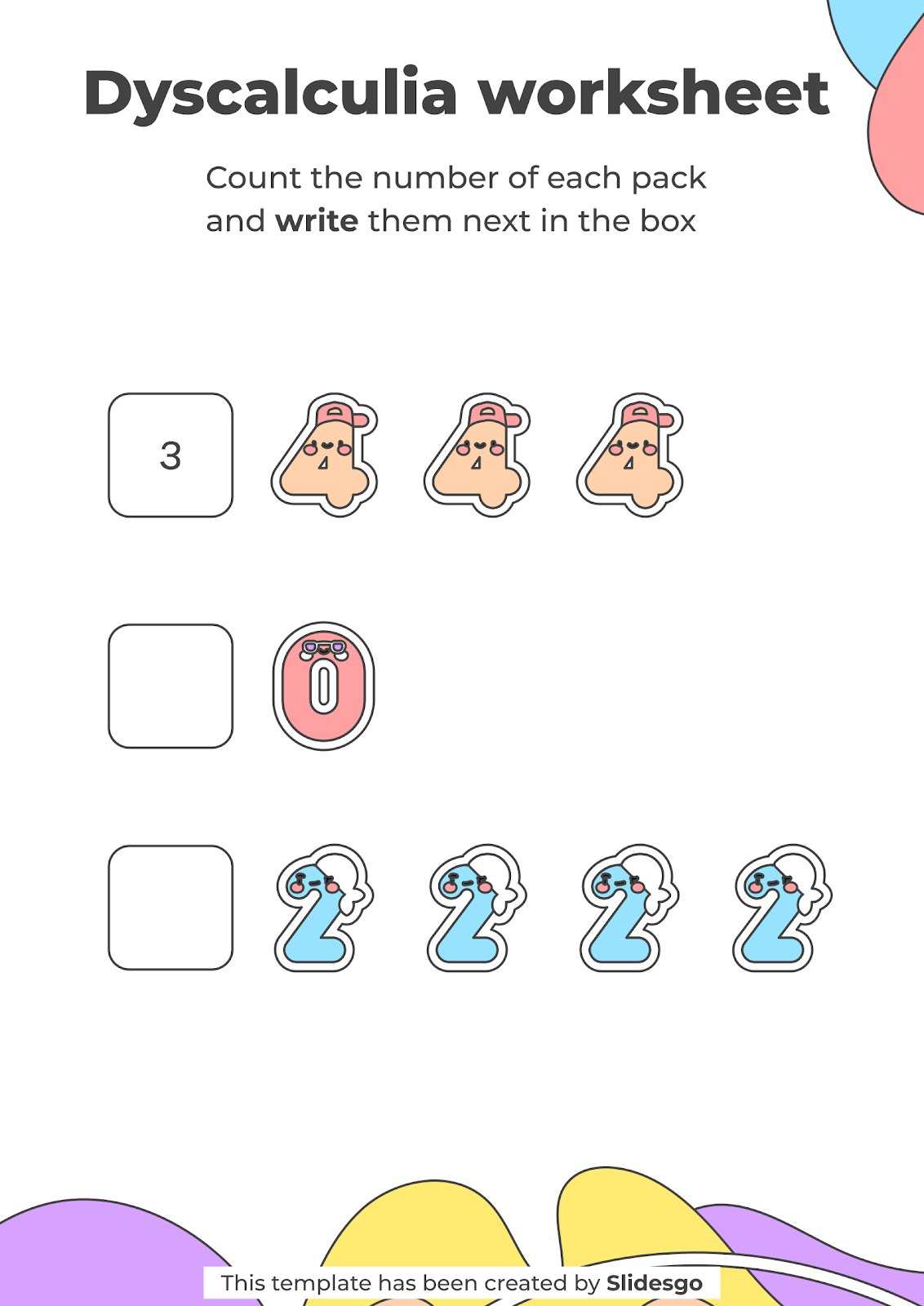 Printable Dyscalculia Worksheets for Elementary