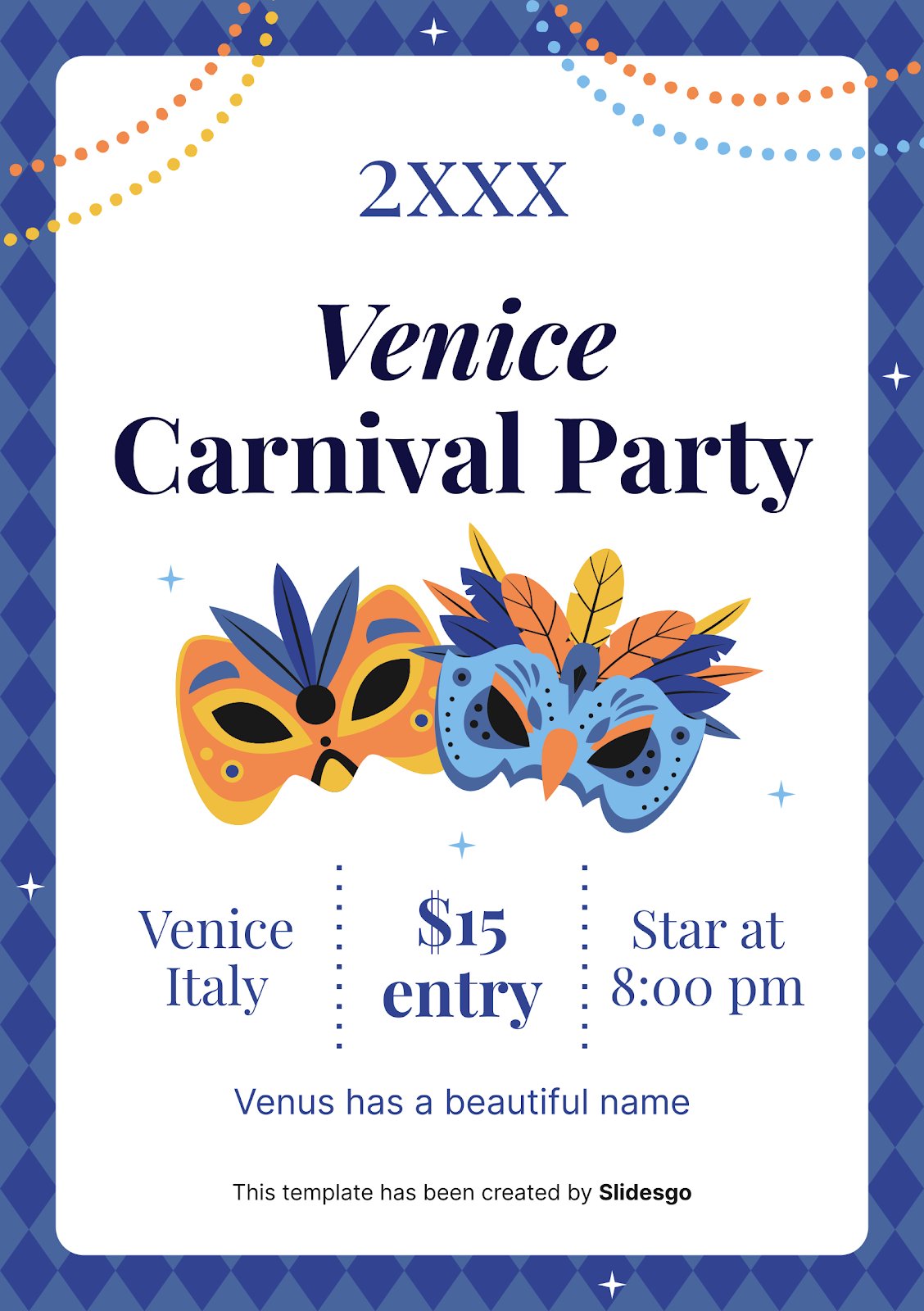 Invitations à une fête sur le thème du Carnaval de Venise