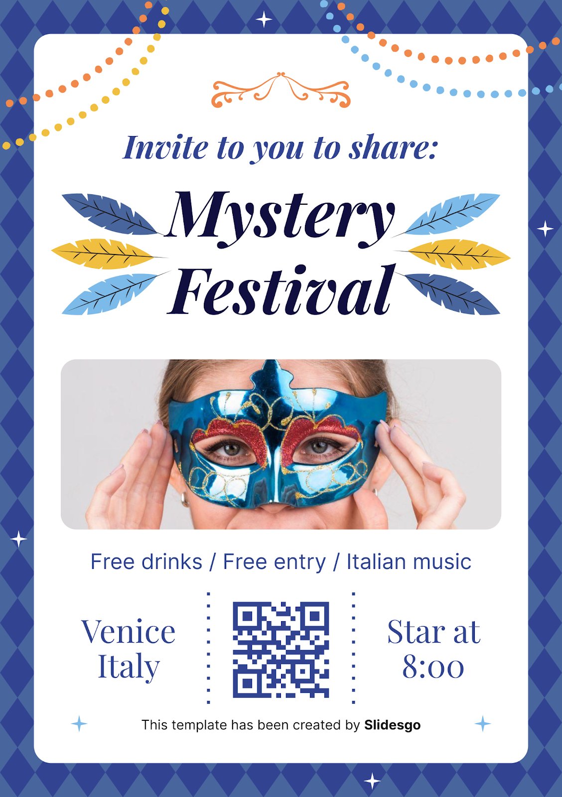 Venice Carnival Theme Party Invitations | Google Slides