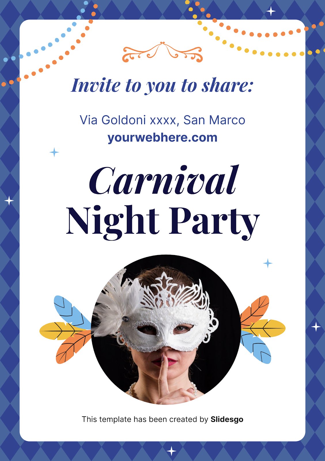 Invitations à une fête sur le thème du Carnaval de Venise