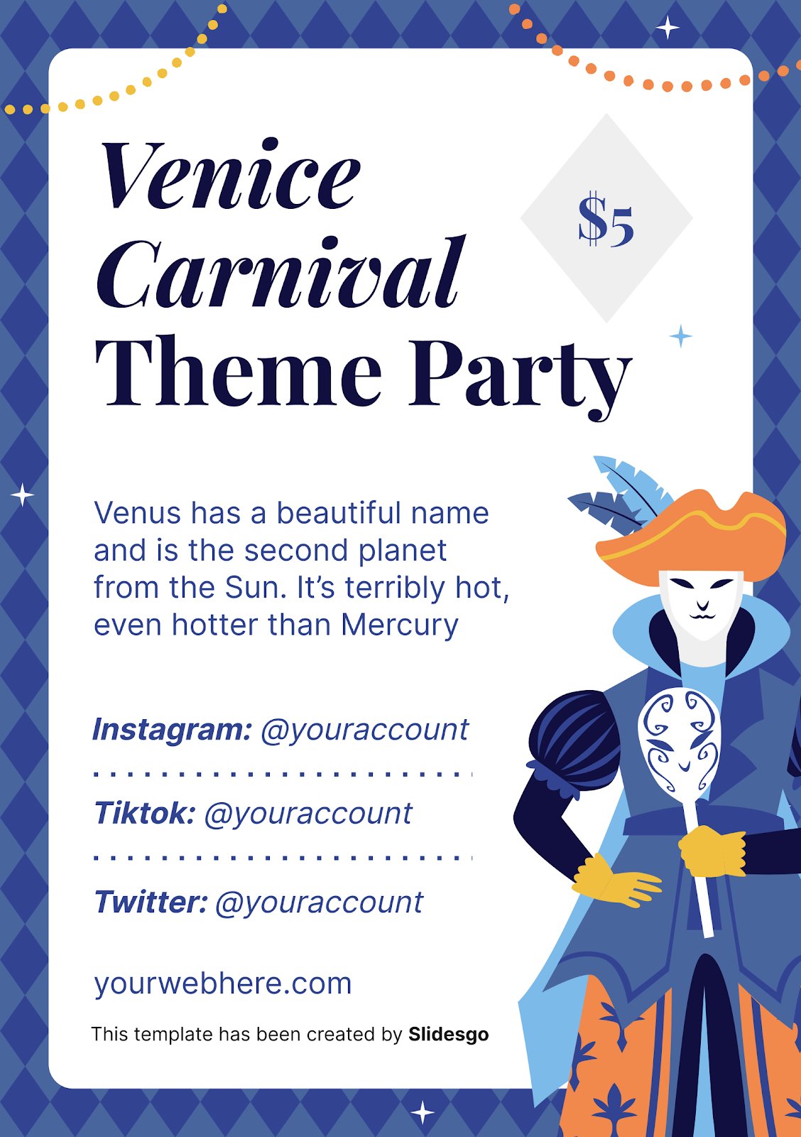 Venice Carnival Theme Party Invitations | Google Slides