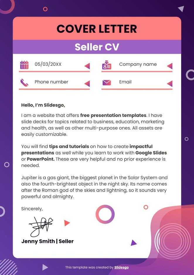 Un CV de vendeur | Google Slides et PPT