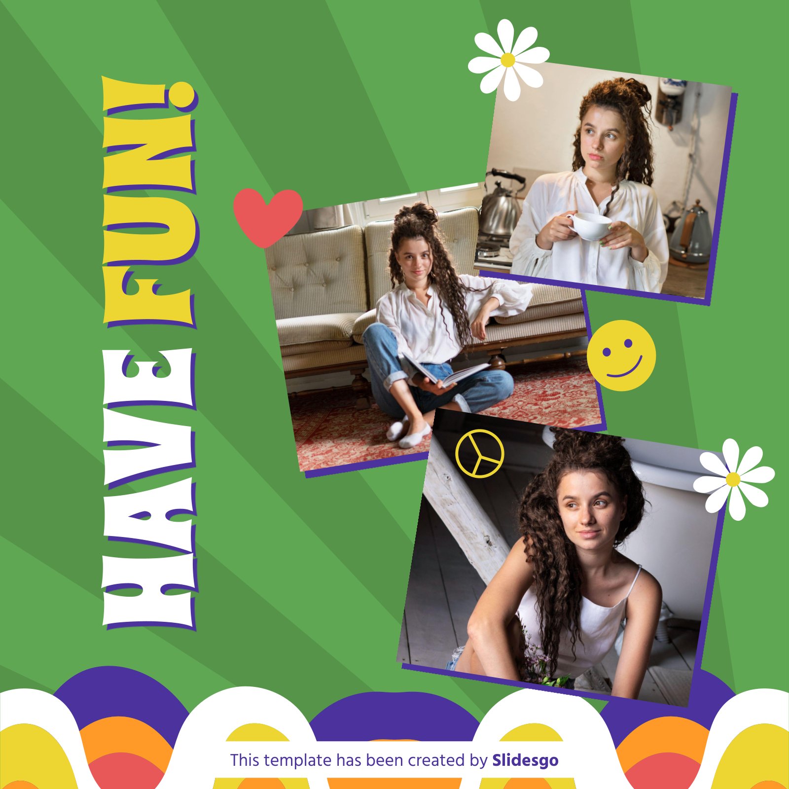 Posts de IG con estilo groovy de los años 60 | Google Slides