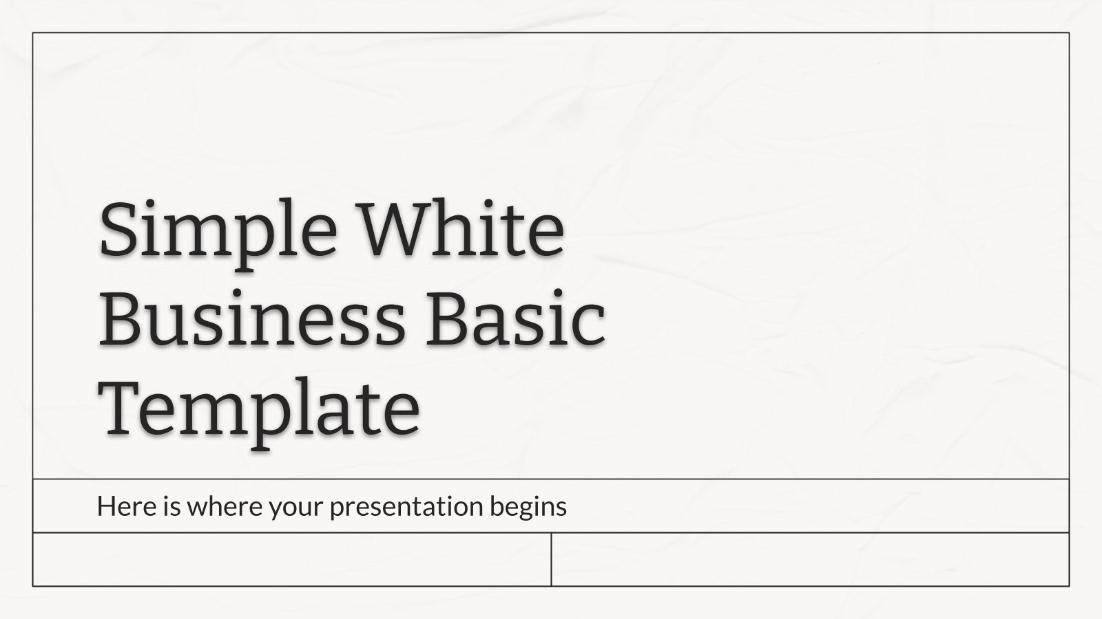 Simple White - Business Basic Template | Google Slides & PPT