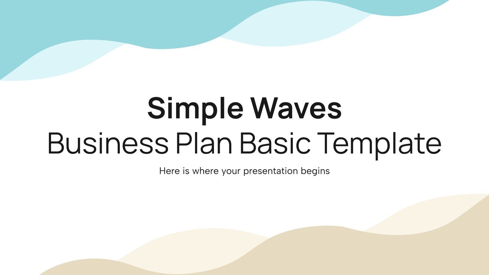 Simple Waves - Business Plan Basic Template | Google Slides