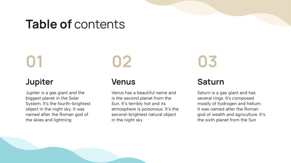 Simple Waves - Business Plan Basic Template | Google Slides