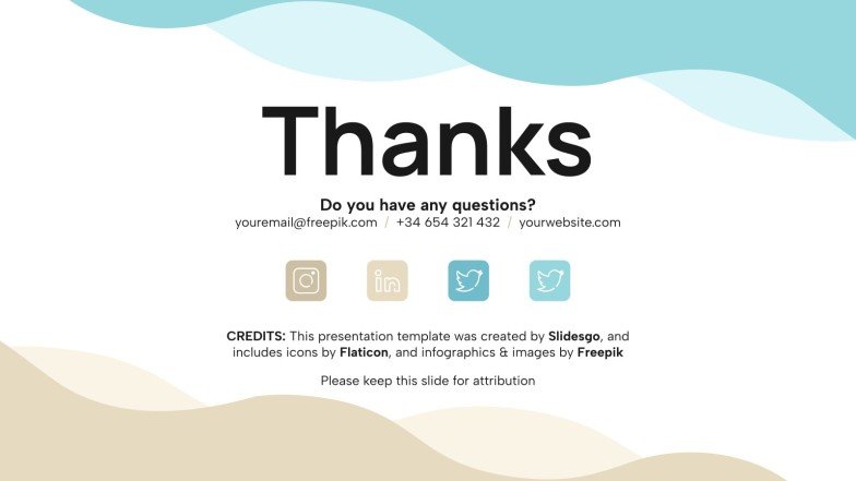 Simple Waves - Business Plan Basic Template | Google Slides