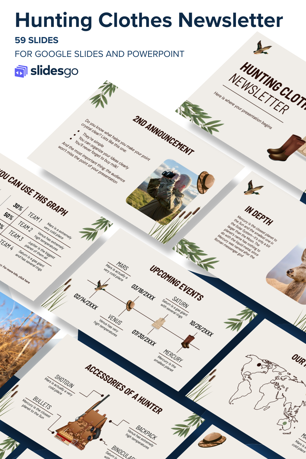 Hunting Clothes Newsletter | Google Slides & PPT