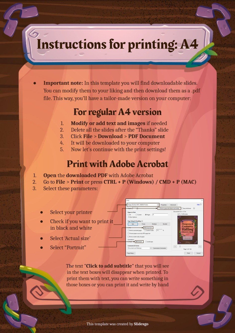 Dungeons and Creatures: Halfling Character Sheet