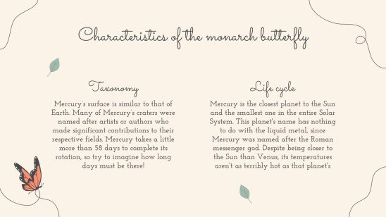 Ciencias para bachillerato: Mariposa monarca | Google Slides