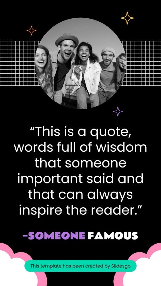 IG Stories Quotes Theme for Social Media | Google Slides