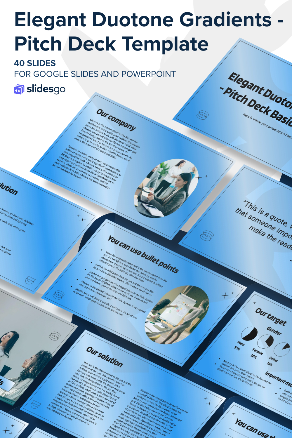 Elegant Duotone Gradients - Pitch Deck Basic Template