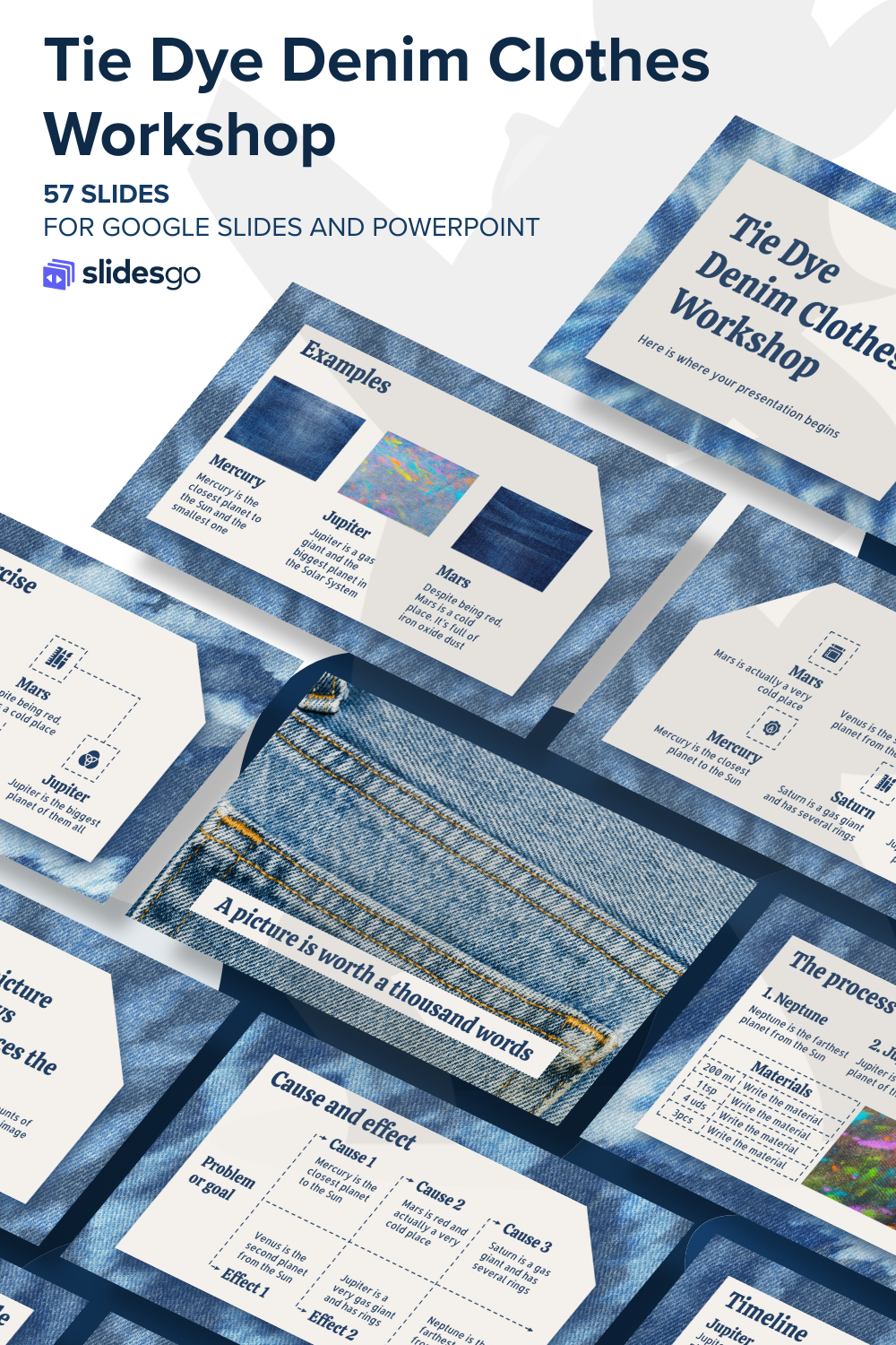 Tie Dye Denim Clothes Workshop | Google Slides & PPT