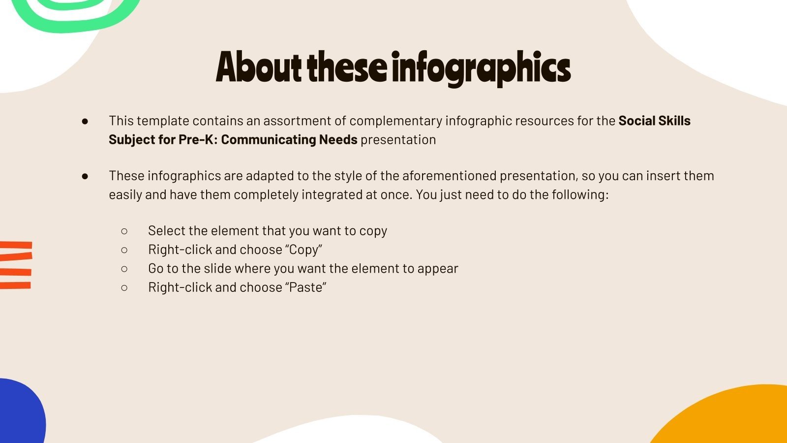 Social Skills for Pre-K: Communicating Needs Infographics