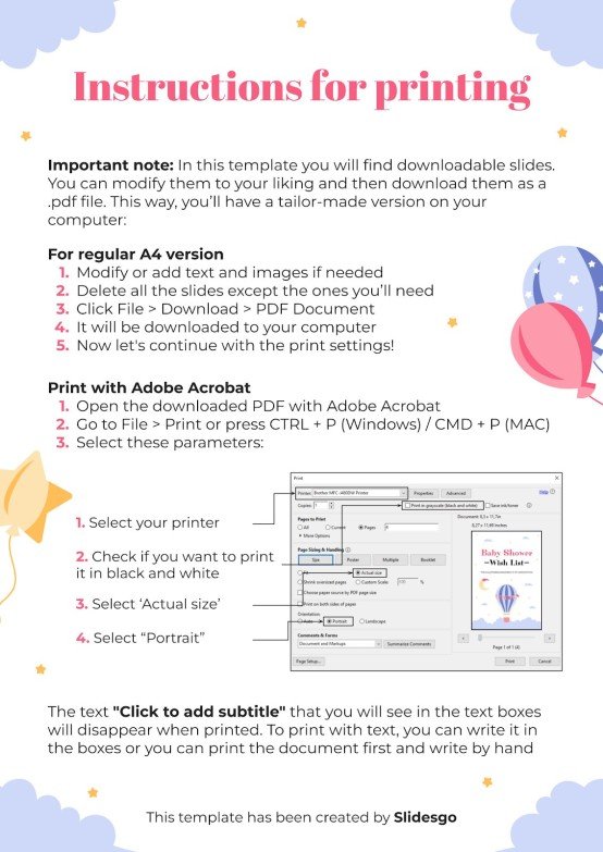 Baby Shower Wish List Google Slides PowerPoint