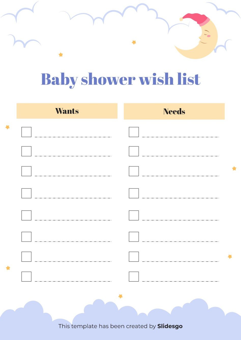 Baby Shower Wish List | Google Slides & PowerPoint
