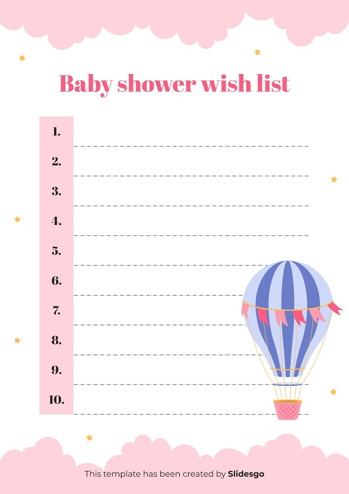 Baby Shower Wish List | Google Slides & PowerPoint