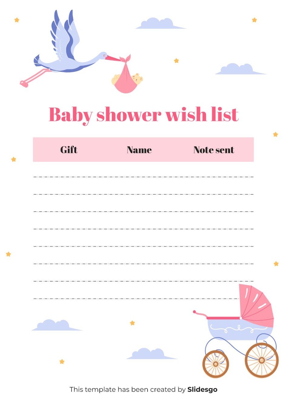 Baby Shower Wish List | Google Slides & PowerPoint