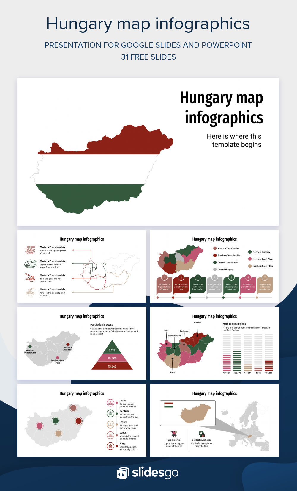 Map of Hungary Infographics | Google Slides & PPT theme