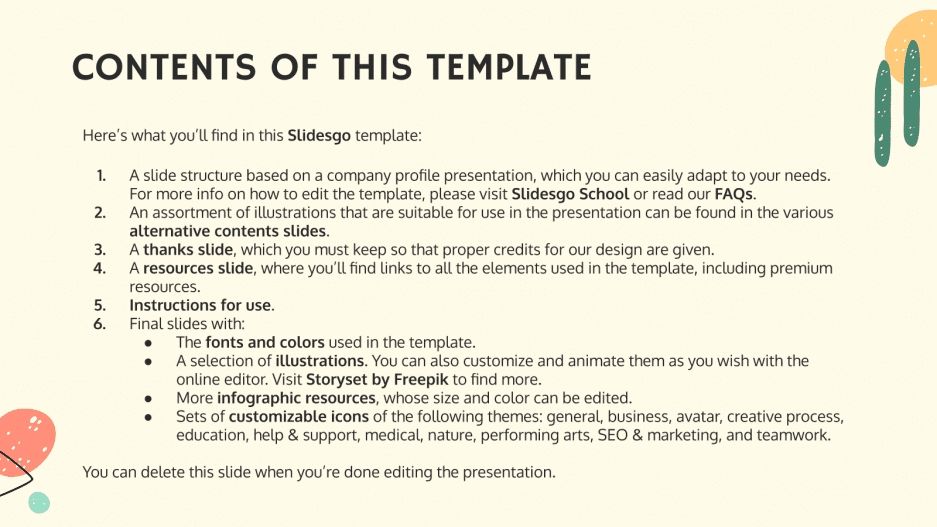 Museum Company Profile Google Slides and PPT templates