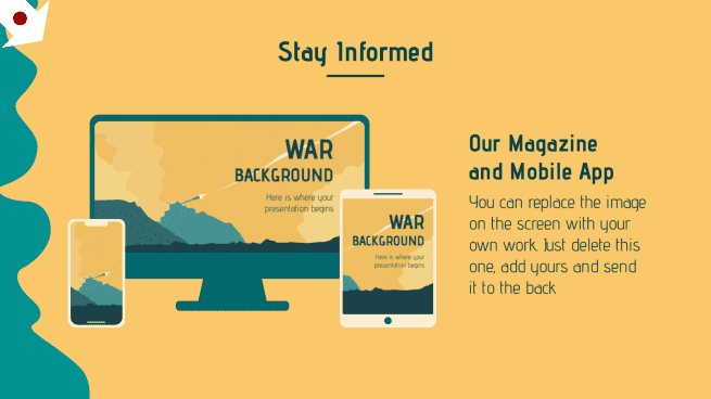 War Background Google Slides theme and PPT template