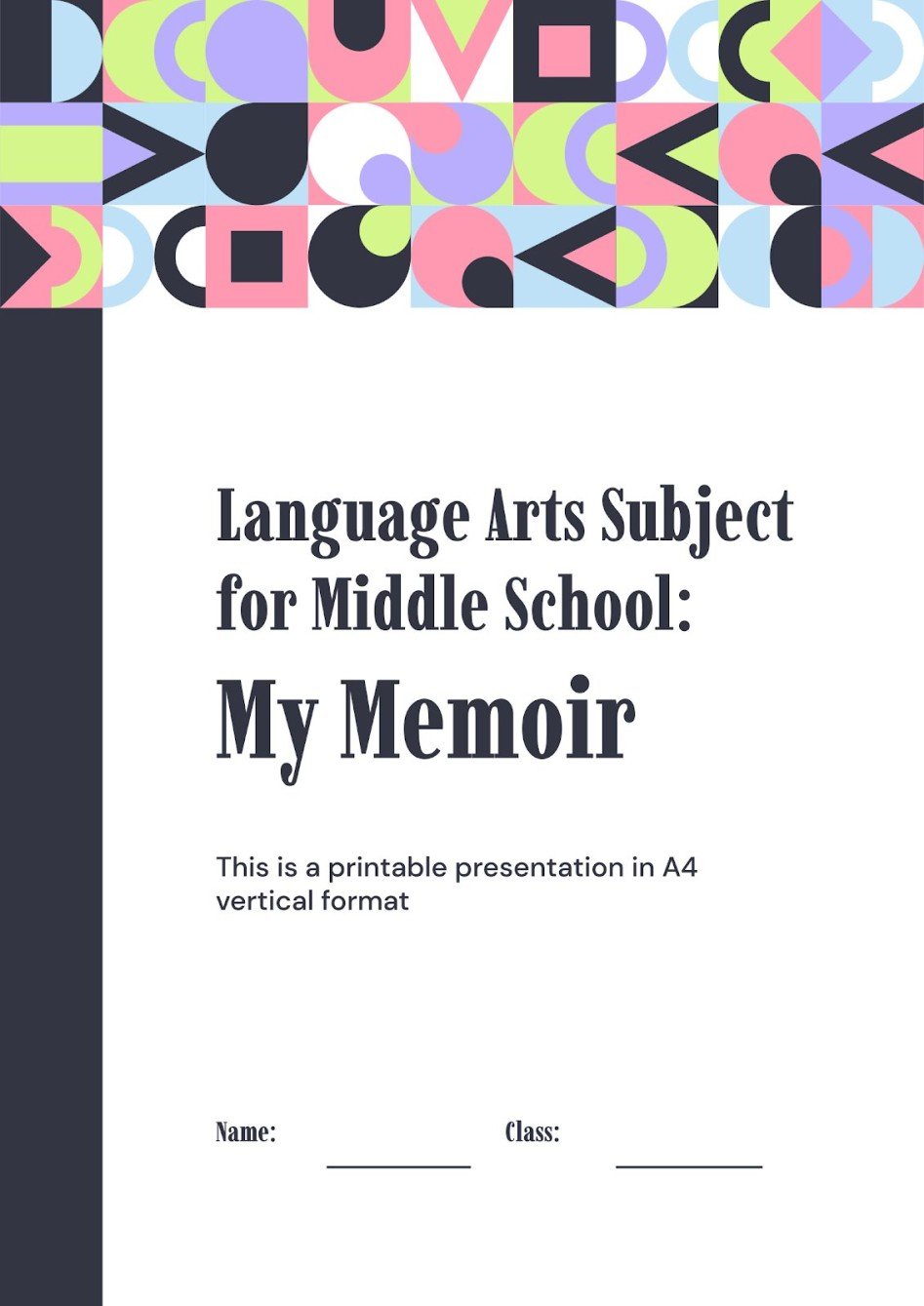 Language Arts for Middle School: My Memoir | Google Slides