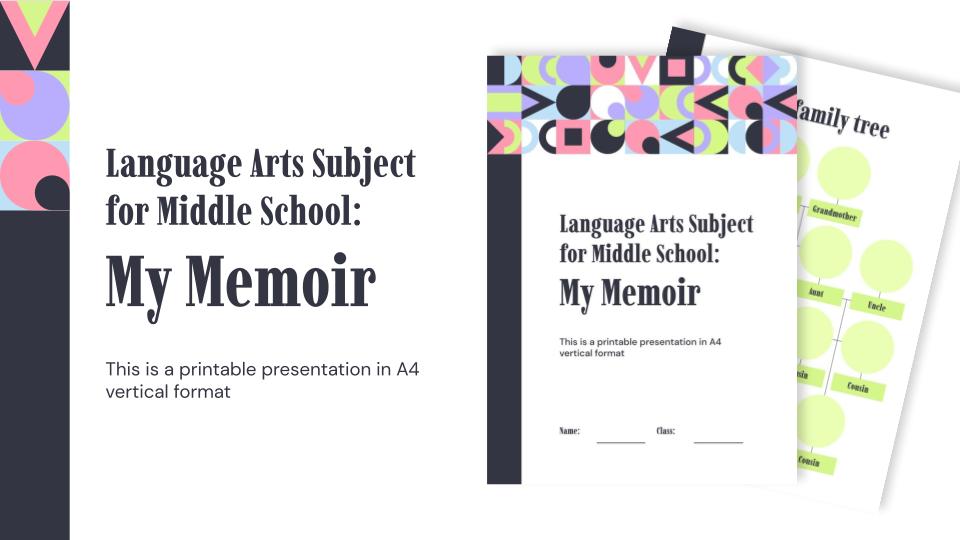 Language Arts for Middle School: My Memoir | Google Slides