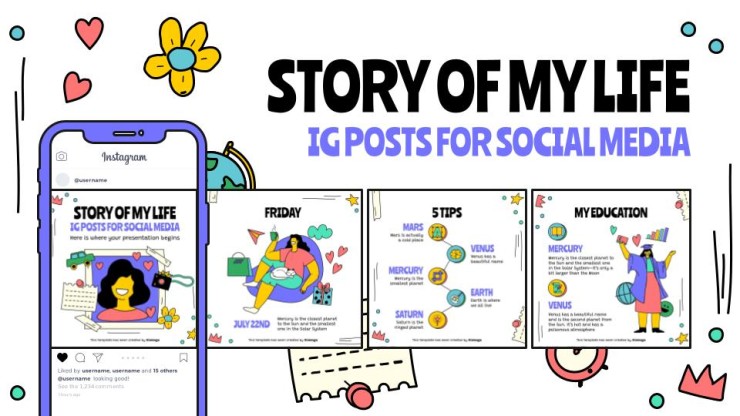 Free Google Slides & PPT templates for Instagram Posts