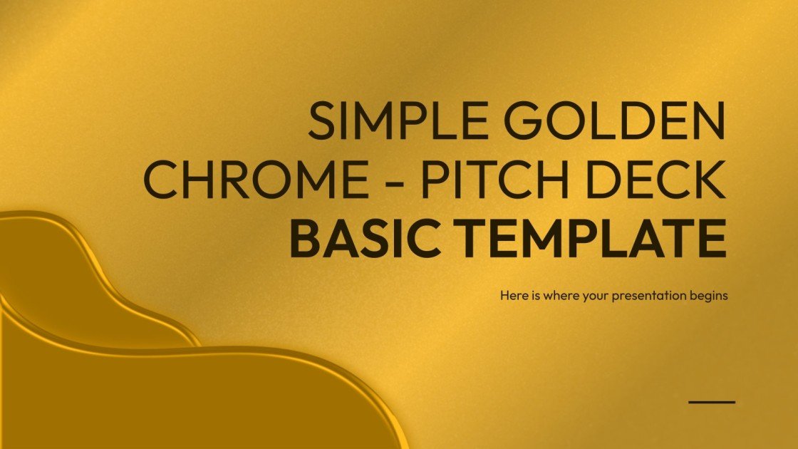 Simple Golden Chrome - Pitch Deck Basic Template