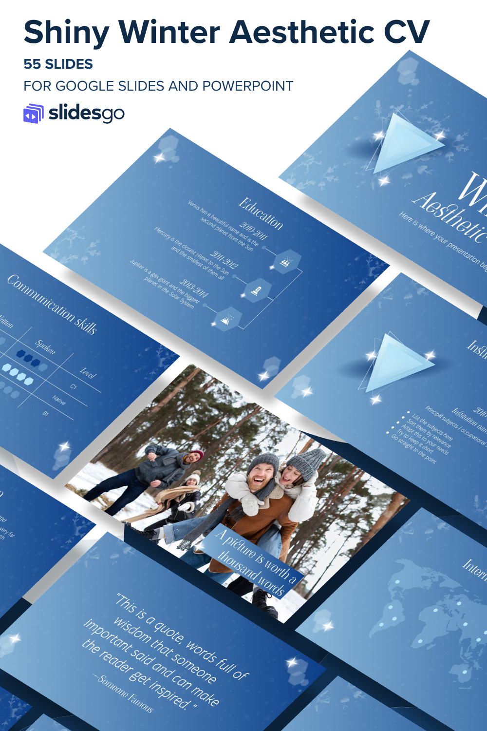 Shiny Winter Aesthetic CV | Google Slides & PowerPoint