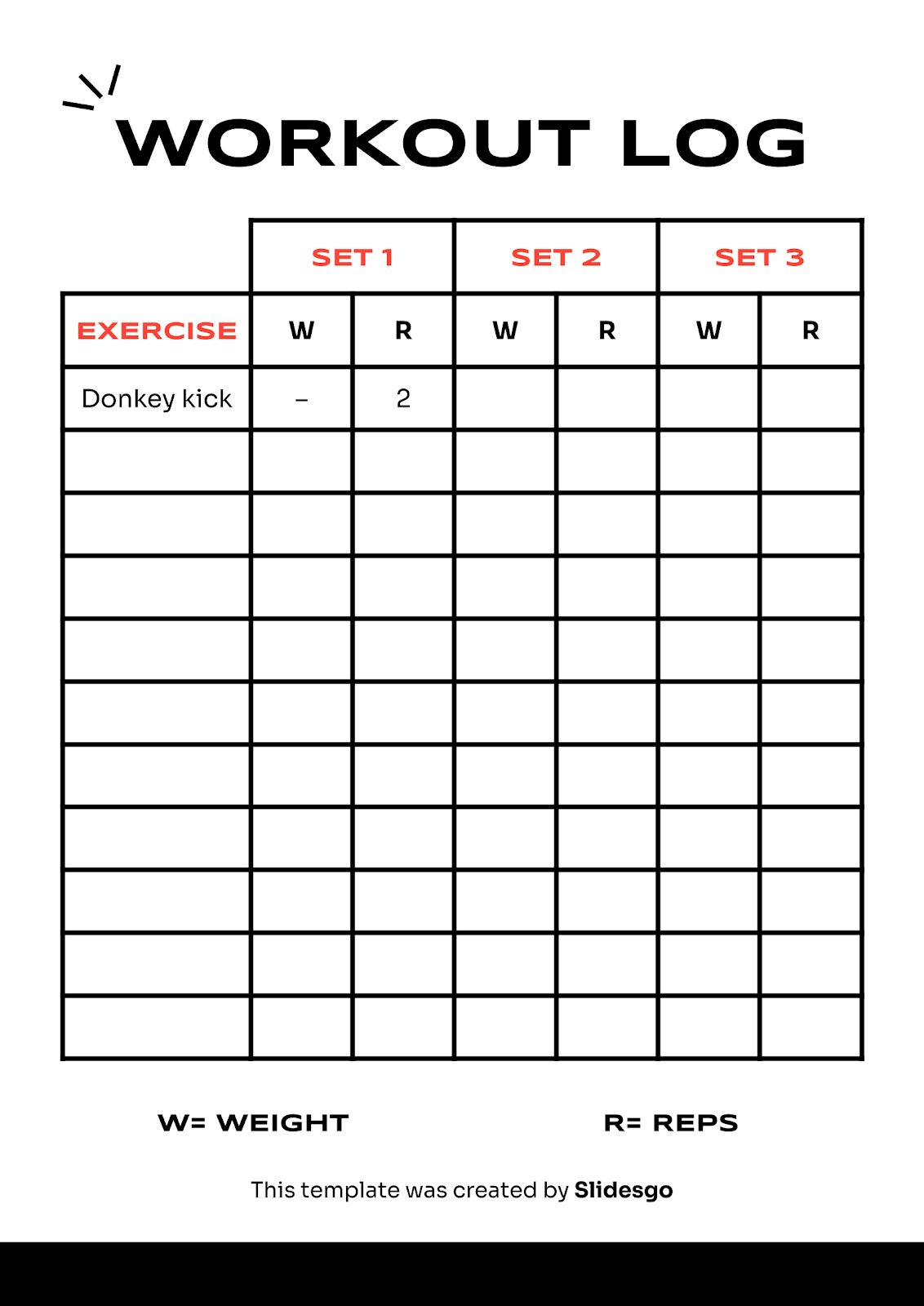 Trainingsplan zum Ausdrucken | Google Slides & PowerPoint