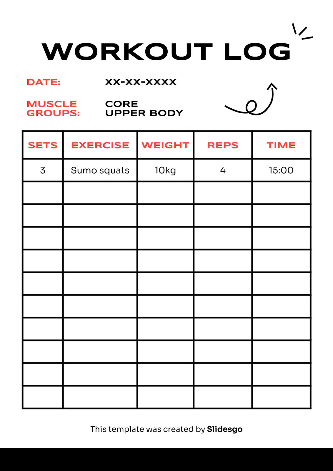 Working Out Plan Printable Sheets | Google Slides and PPT