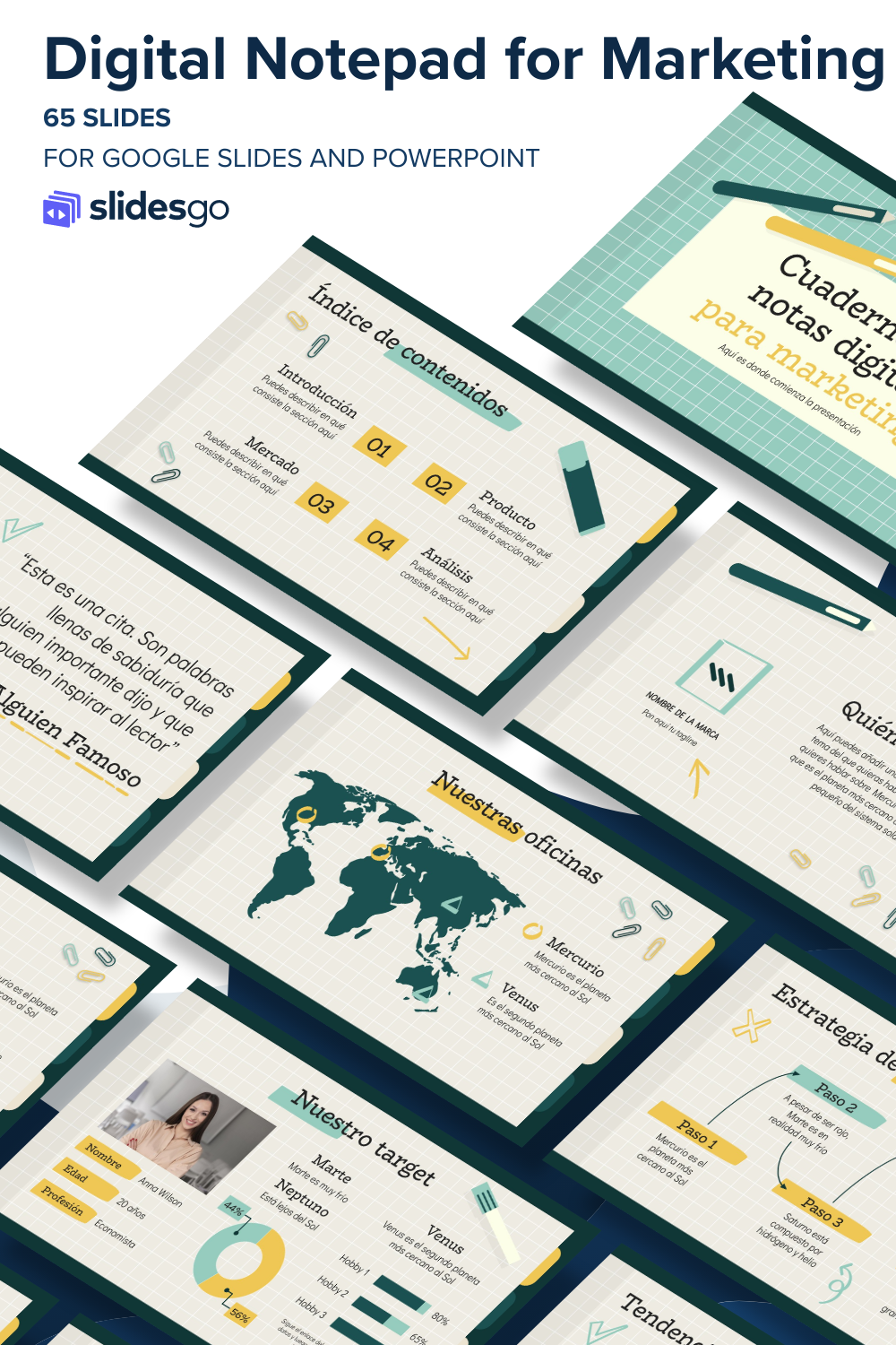 Digital Notepad for Marketing | Google Slides & PowerPoint