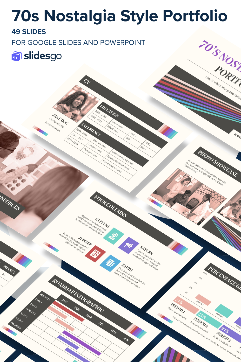 70s Nostalgia Style Portfolio | Google Slides & PowerPoint