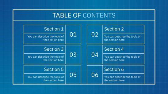 Monochrome Blueprint Style Portfolio | Google Slides