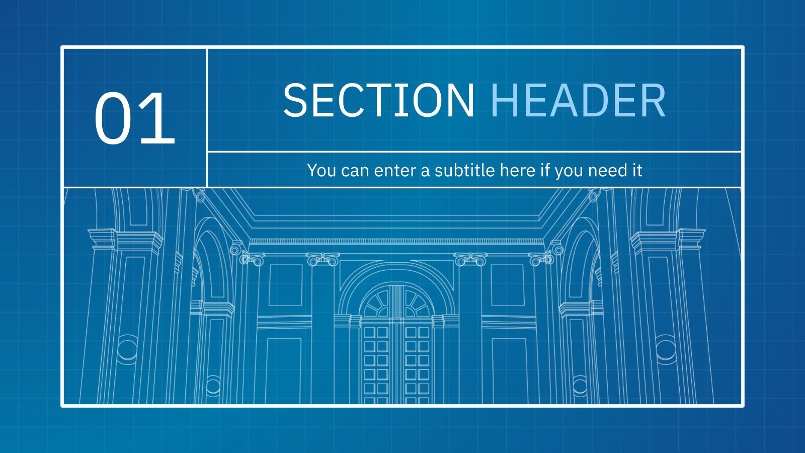 Monochrome Blueprint Style Portfolio | Google Slides