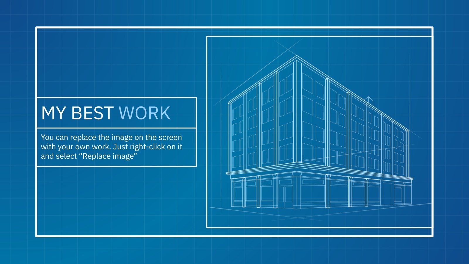 Monochrome Blueprint Style Portfolio | Google Slides