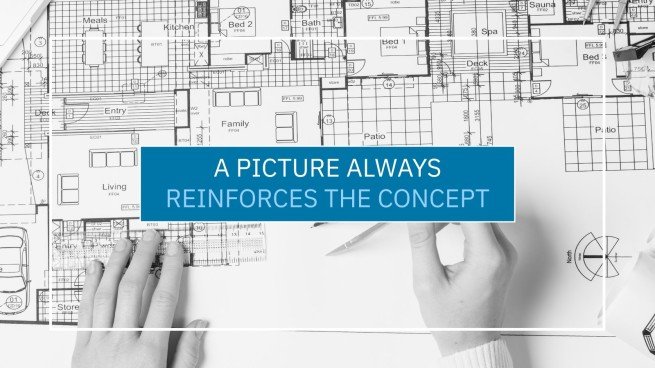 Monochrome Blueprint Style Portfolio | Google Slides