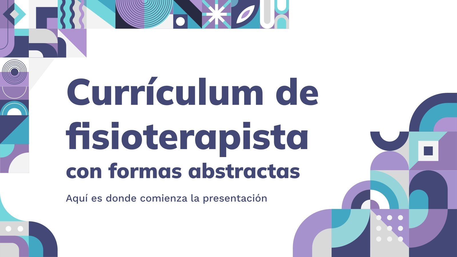 Abstract Shapes Physiotherapist Curriculum Vitae