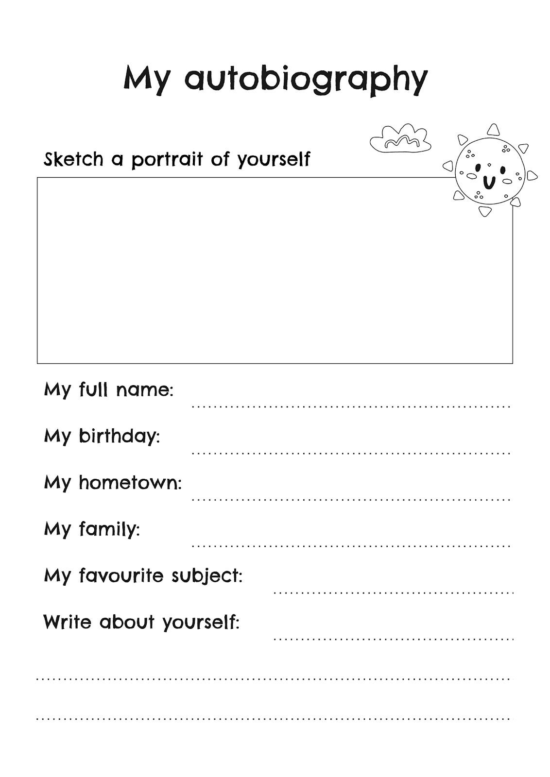 Mi autobiografía: actividades para primaria