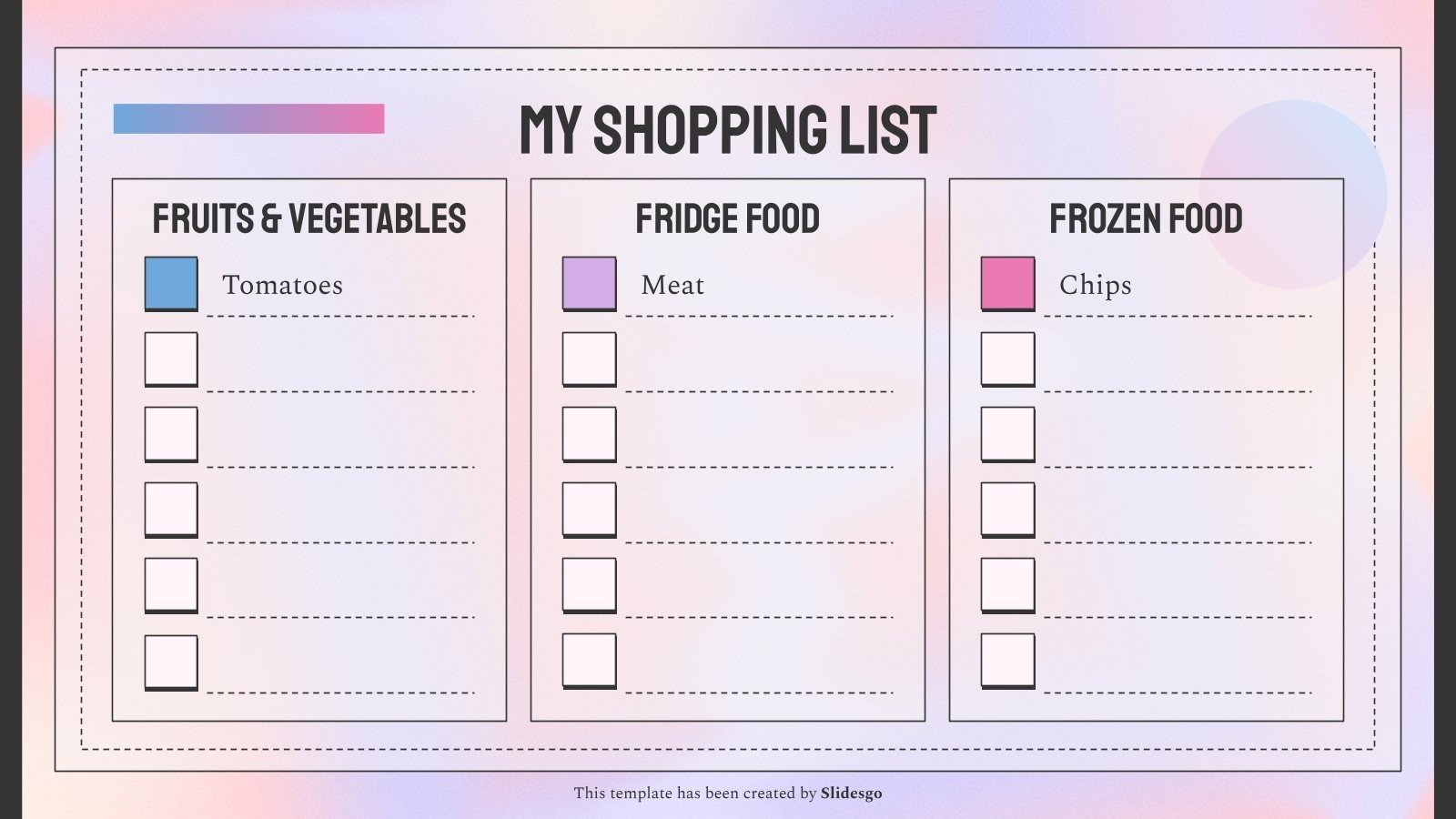 Elegant Digital Shopping List Theme | Google Slides & PPT