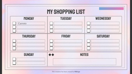 Elegant Digital Shopping List Theme | Google Slides & PPT