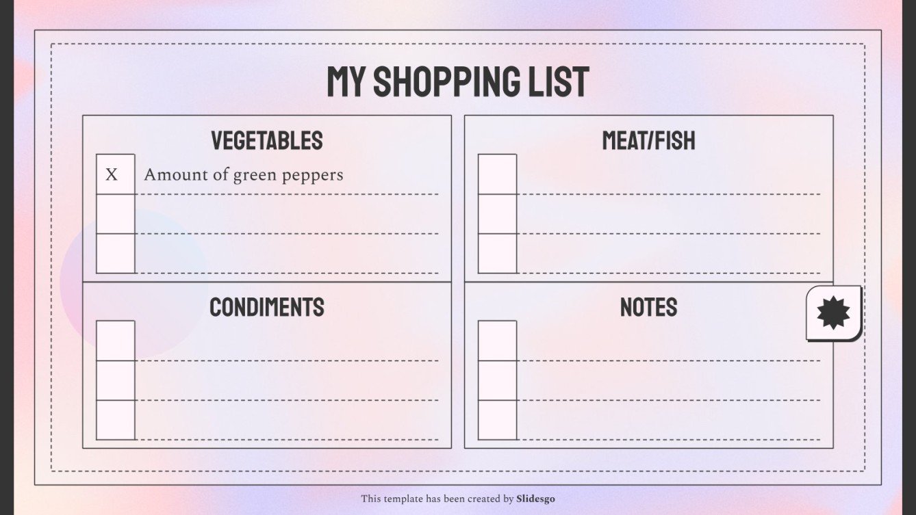 Elegant Digital Shopping List Theme | Google Slides & PPT