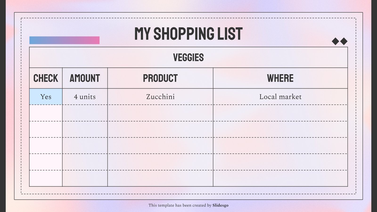 Elegant Digital Shopping List Theme | Google Slides & PPT